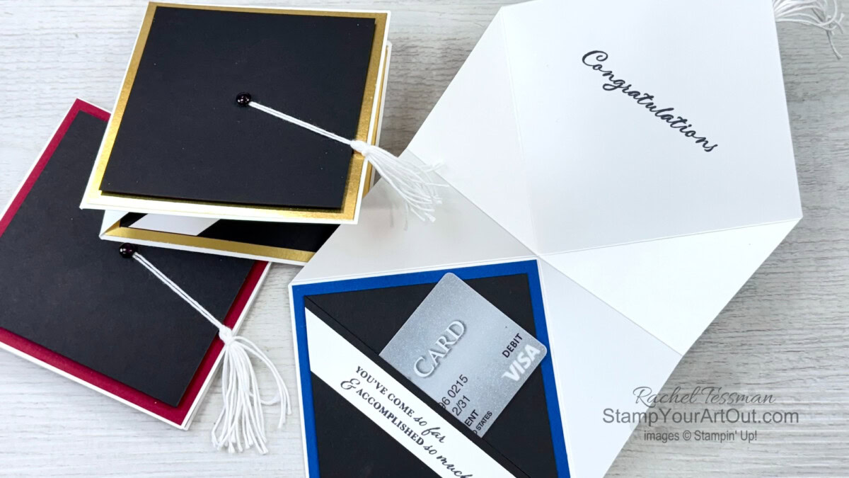Grad Cap Fold Cards with Pockets - Stamp Your Art Out!